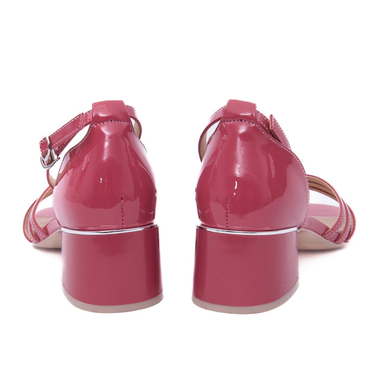 Sandale dama din piele naturala lacuita, PASS Collection, 8VH2442-V1027 ...