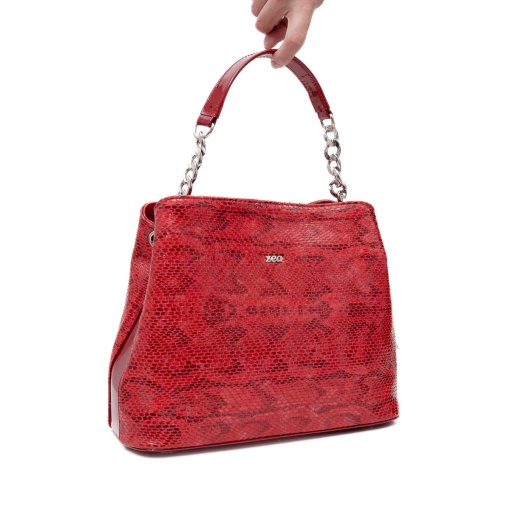 Poseta dama, piele naturala lacuita, M268, rosu