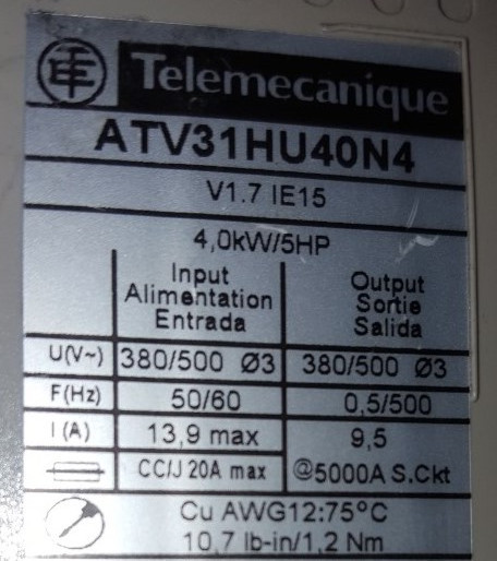 Convertizor de frecventa / VFD Telemecanique ATV31HU40N4, 4kW