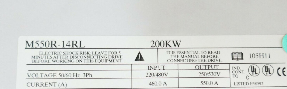 Control Techniques MENTOR M550R-14RL, 550A