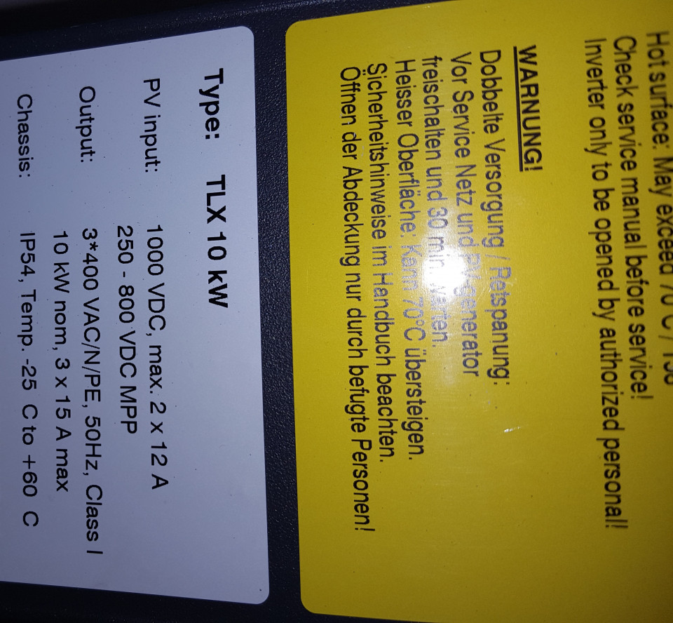 Solar inverter on-grid 10kW Danfoss