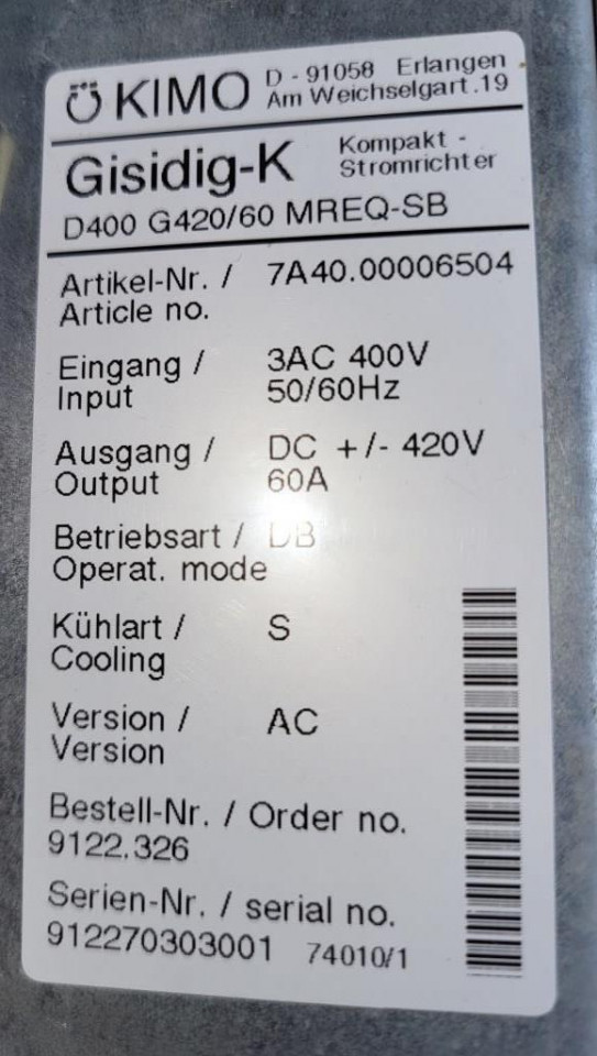 DC motor drive GISIDIG-K D400 G420/60 MREQ-SB, 60A