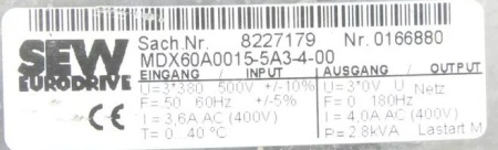 Convertizor de frecventa / VFD SEW EURODRIVE 1.5kW