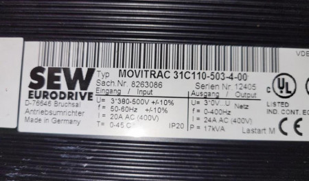 SEW Eurodrive MOVITRAC 31C110-503-4-00 VFD Inverter 11kW