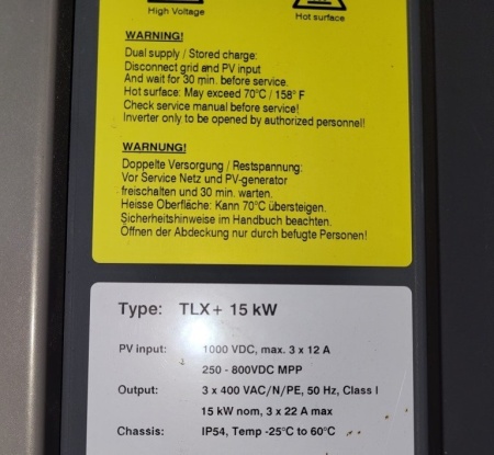 Solar inverter on-grid 15kW Danfoss TLX+