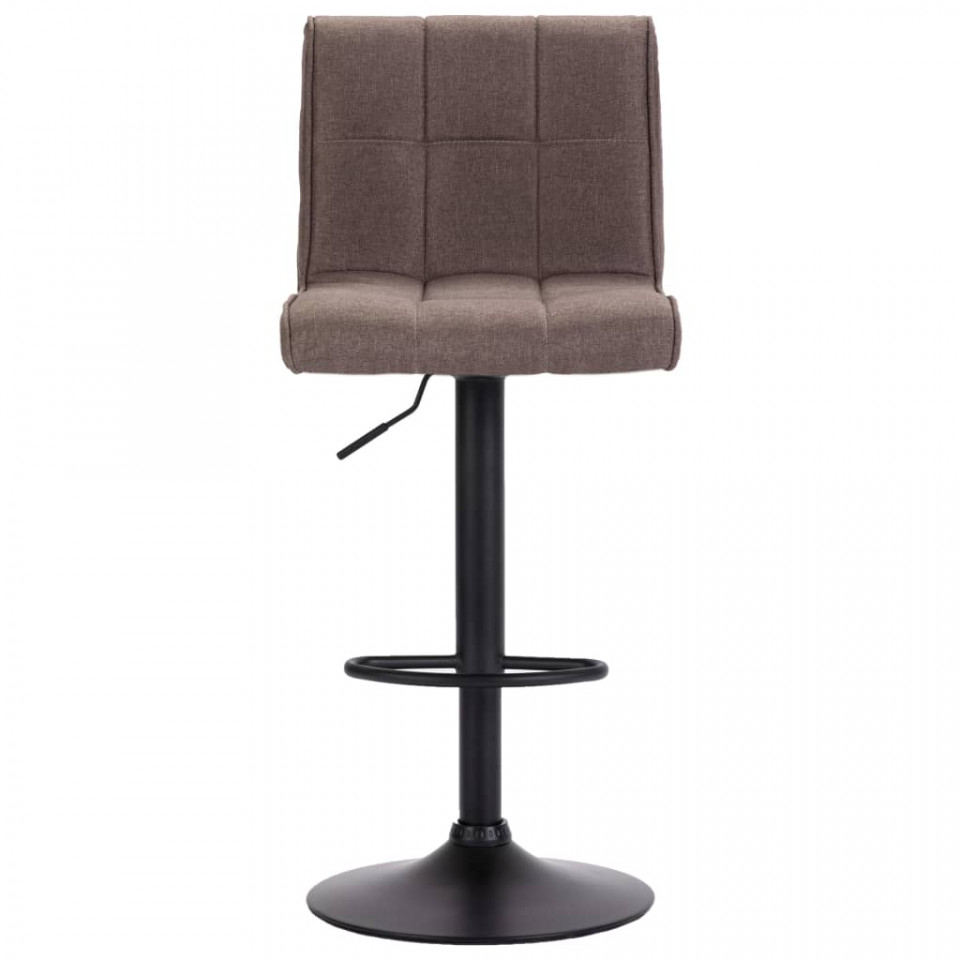 Scaune de bar, 2 buc., gri taupe, material textil
