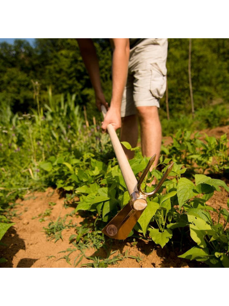 Sapa de gradina din cupru cu maner lung si grebla, Zala