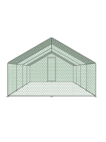 Cotet de gaini, pasari, pentru exterior 8 x 3 x 2 metri, otel galvanizat