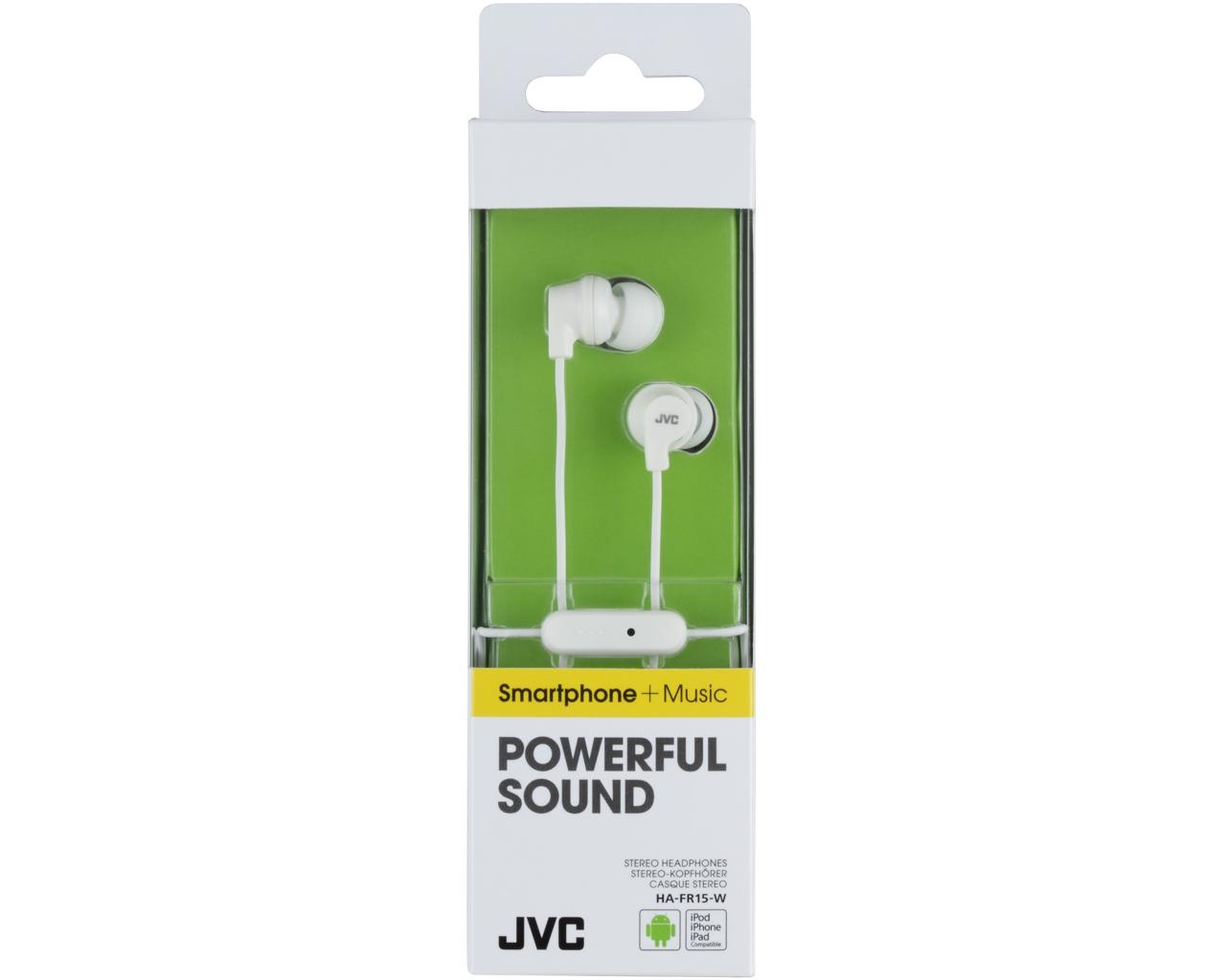 Casti JVC HA-FR15-W-EF, Cu fir, In-Ear, Microfon, mufa in L compatibila ...