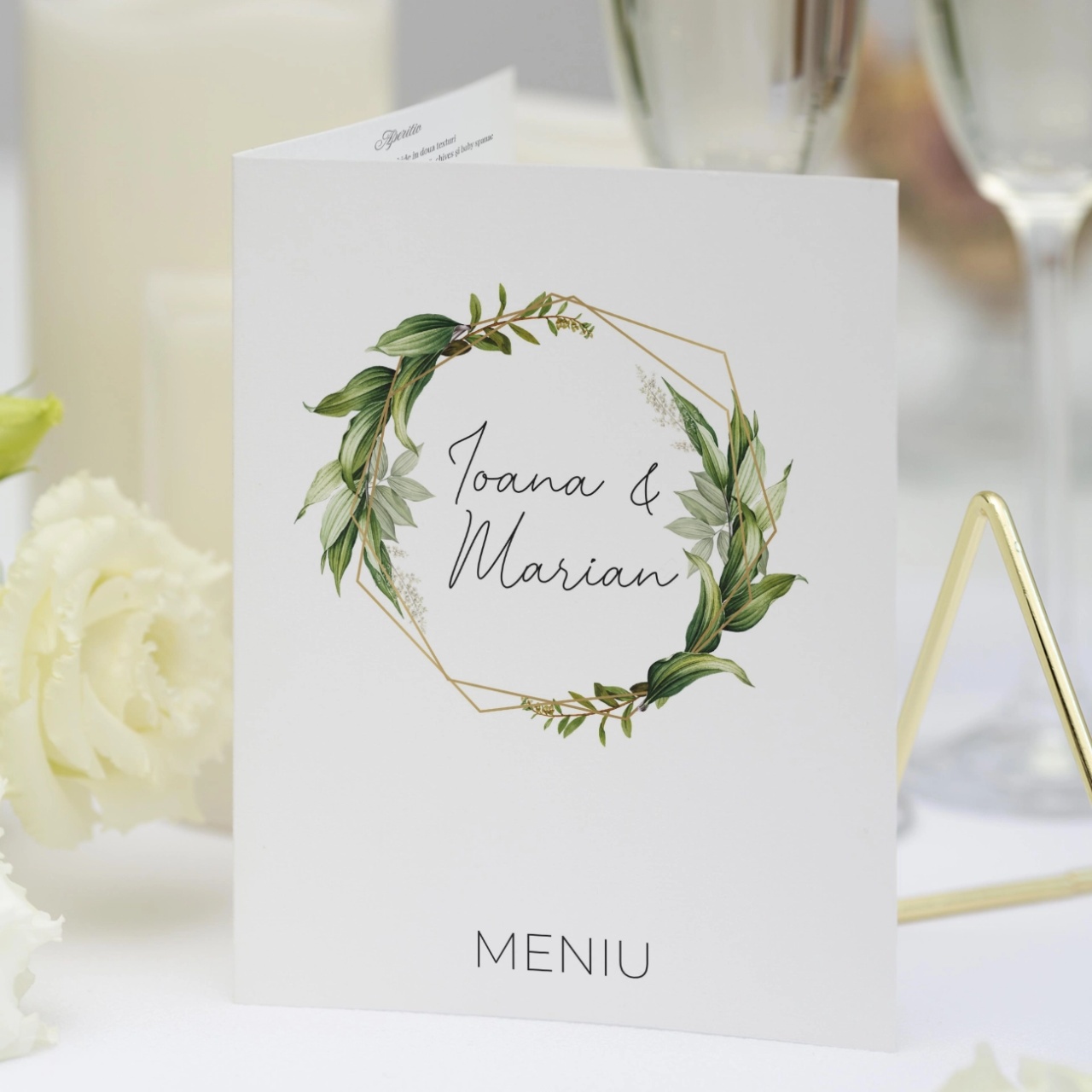 Meniu nuntă 3803 – Design elegant pentru meniul tău personalizat de ...