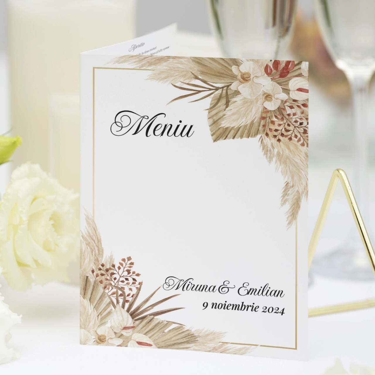 Meniu de nuntă pampas 70041 – Creează un meniu de nuntă personalizat cu ...