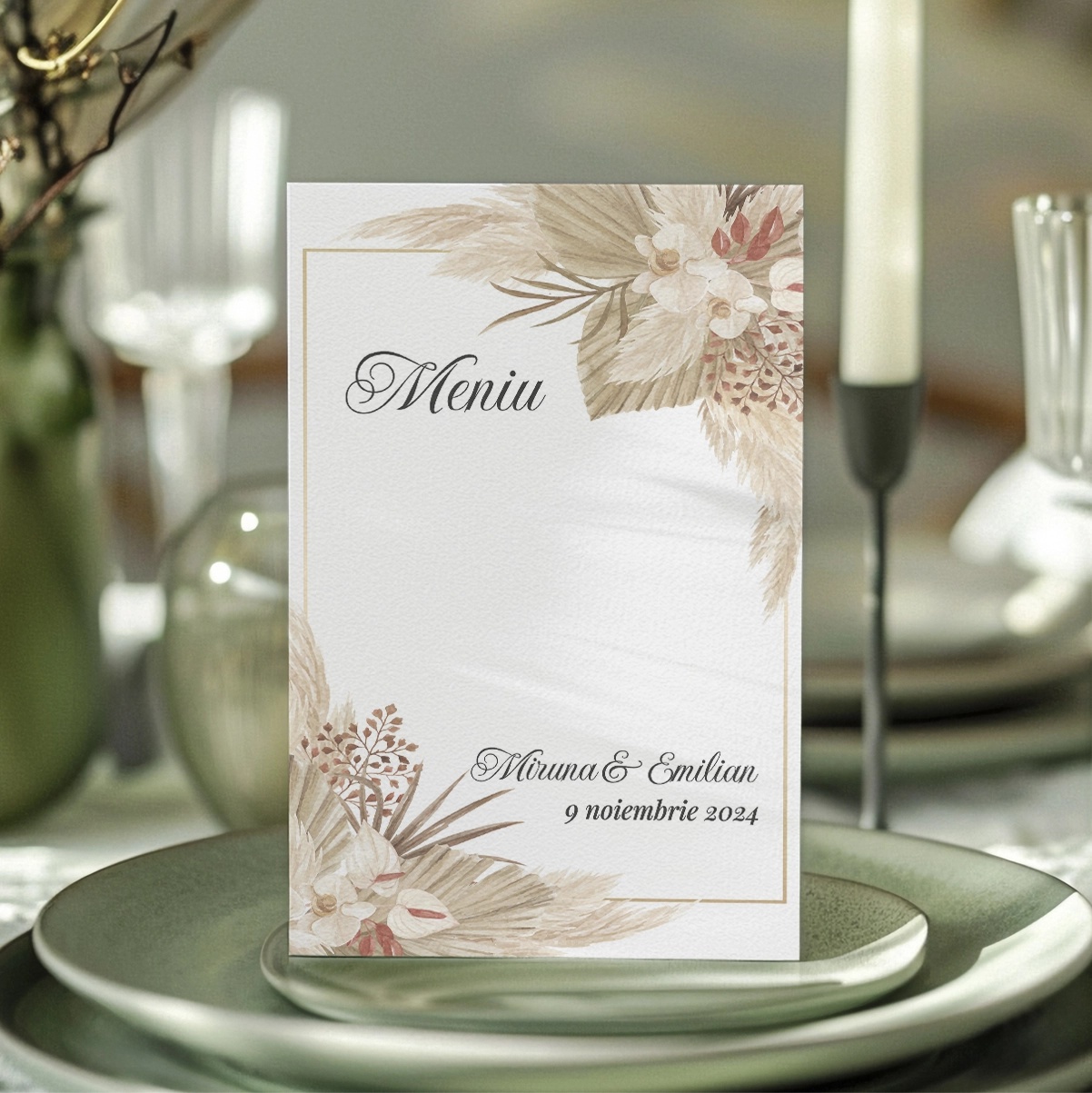 Meniu de nuntă pampas 70041 – Creează un meniu de nuntă personalizat cu ...