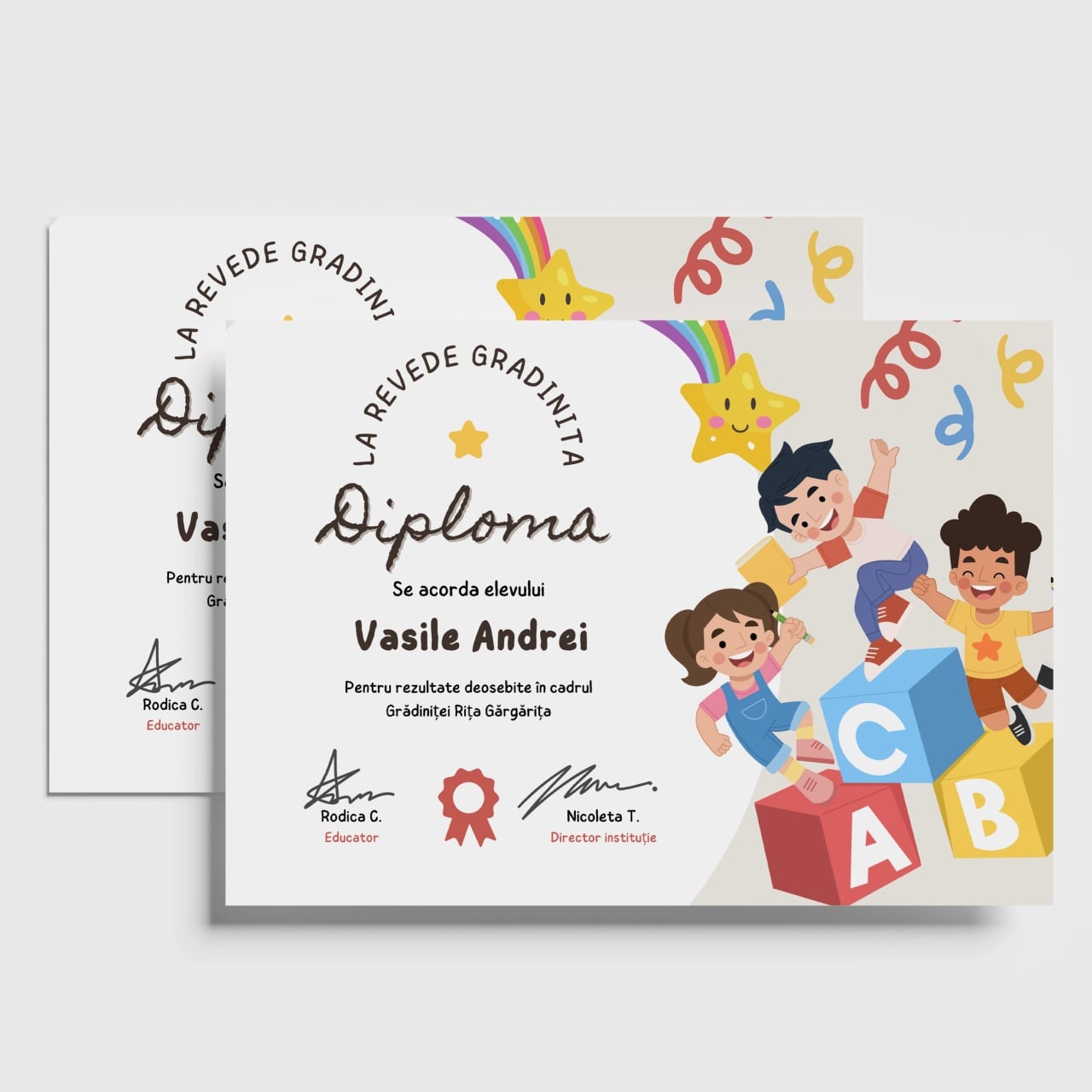 Diploma personalizata La revedere gradinita