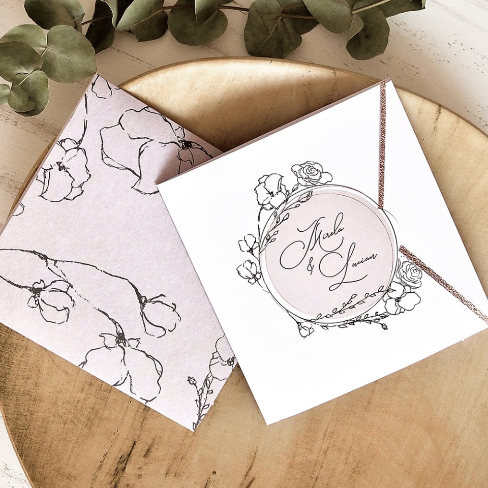 Invitație de nuntă ECO 39772 – Design elegant și modern cu accente ...