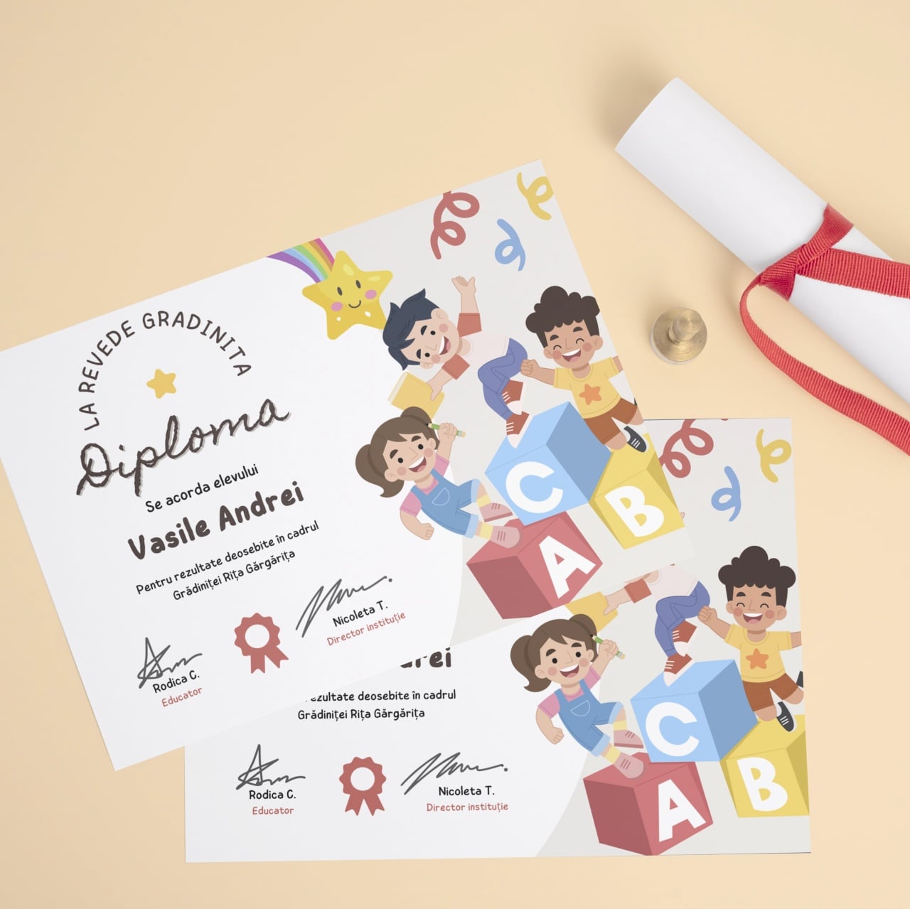 Diploma personalizata La revedere gradinita