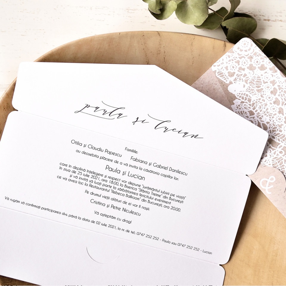 Invitație de nuntă ECO 39764 – Creează o invitație unică și ecologică ...