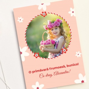Felicitare personalizata cu fotografie si text Primavara | Creativ.ro