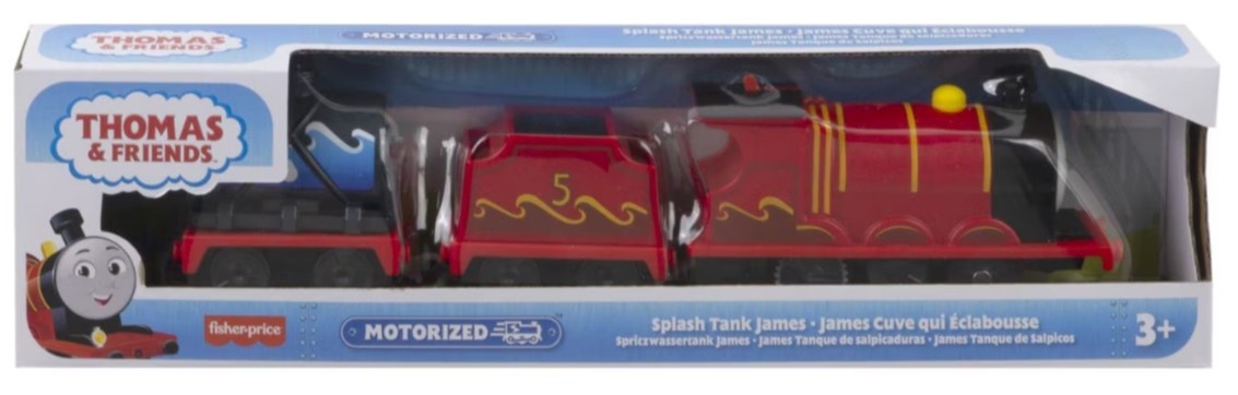 Trenulet Motorizat, Thomas & Friends, Splash Tank James, cu 2 vagoane 3+ani