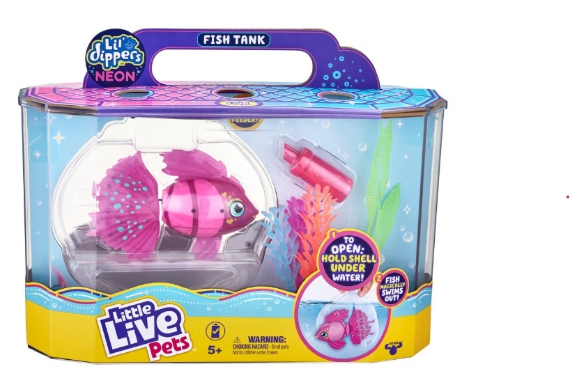 Pestisor interactiv cu acvariu Little Live Pets, Roz, 10 cm
