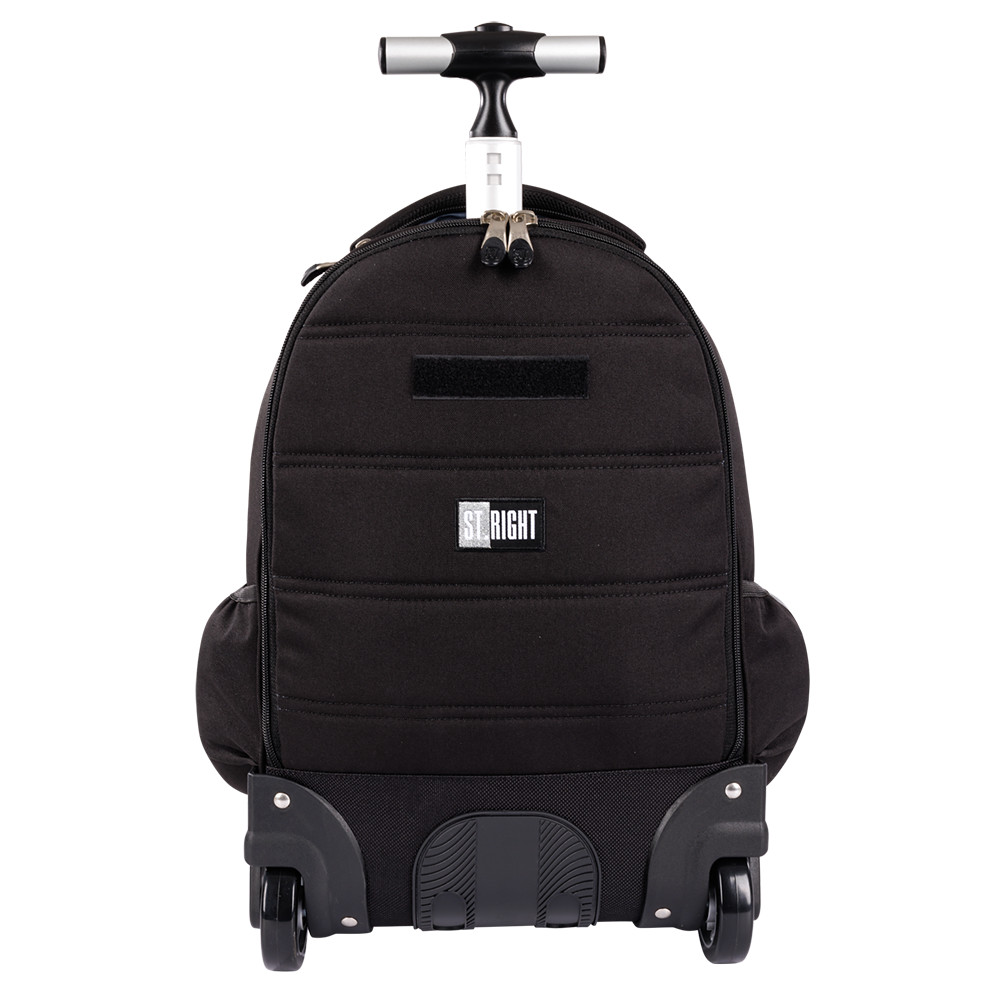 Ghiozdan Troler, St.Right, Roti Silicon, Impermeabil, Colectia Black ...