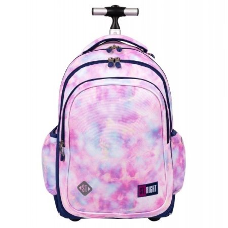 Ghiozdan Troler, St.Right, Roti Silicon, Impermeabil, Colectia Pink Sky ...