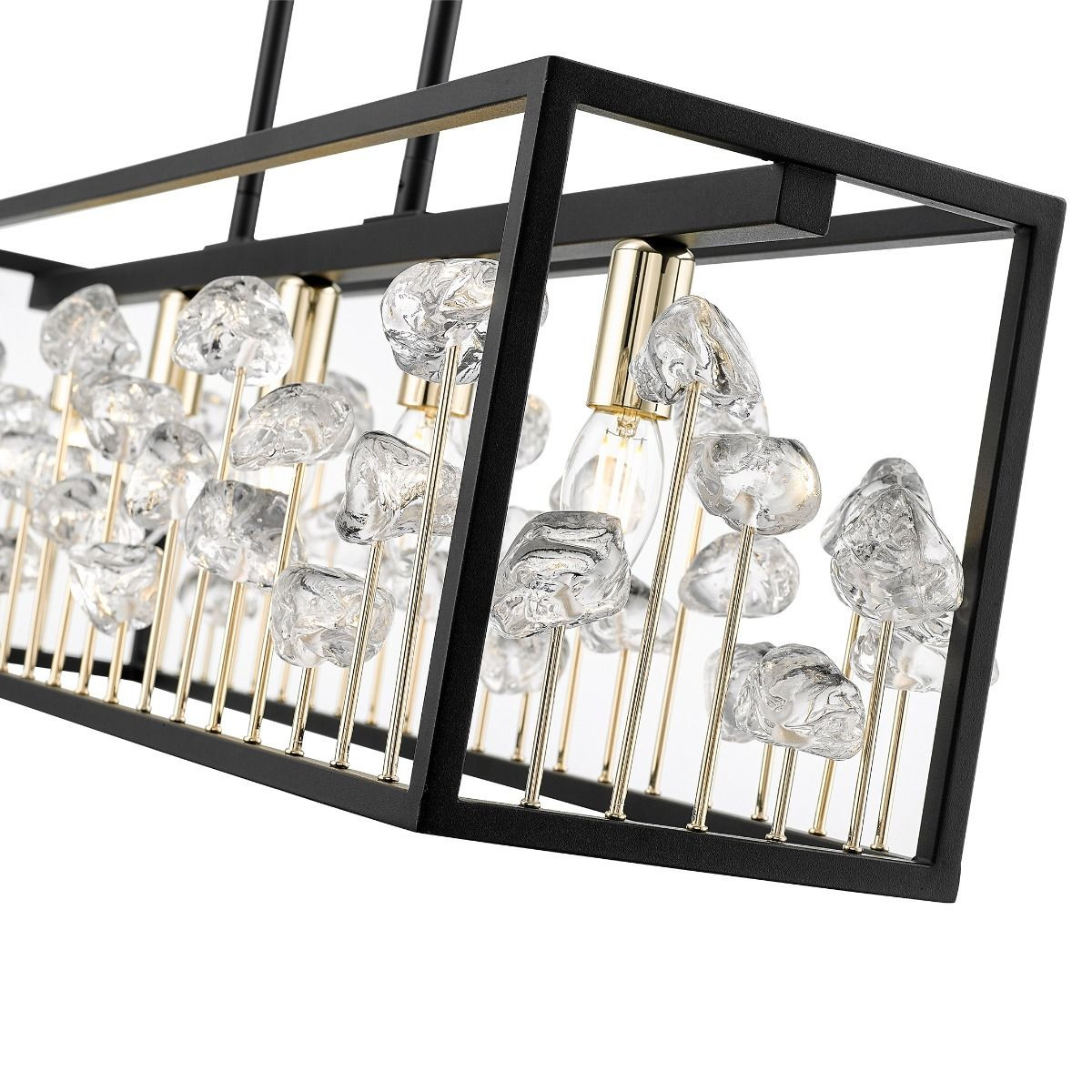 Lustra Caroline 5xE14 metal/sticla negru/auriu/transparent 860 mm Zuma ...
