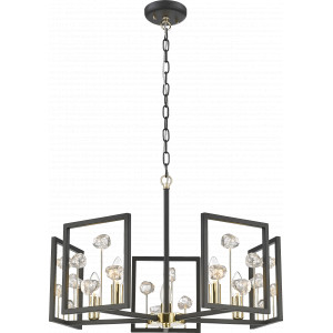 Lustra Caroline 5xE14 metal/sticla negru/auriu/transparent Zuma Line ...