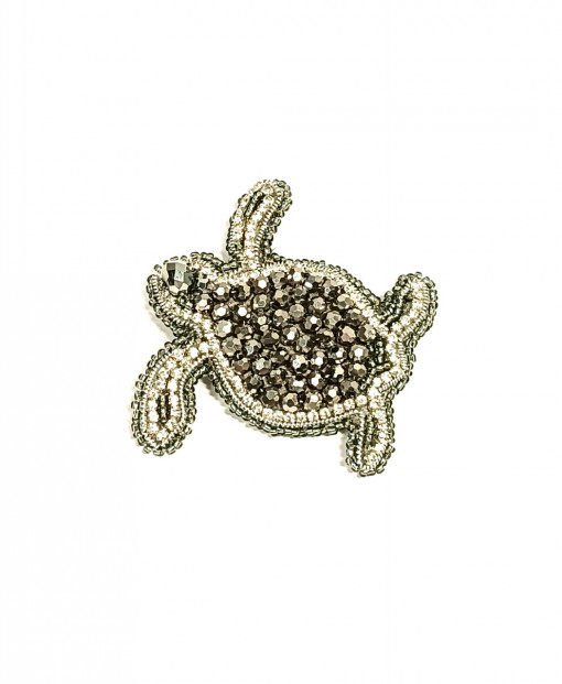 Brosa Broscuta testoasa, cristale, handmade