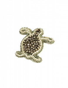 Brosa Broscuta testoasa, cristale, handmade