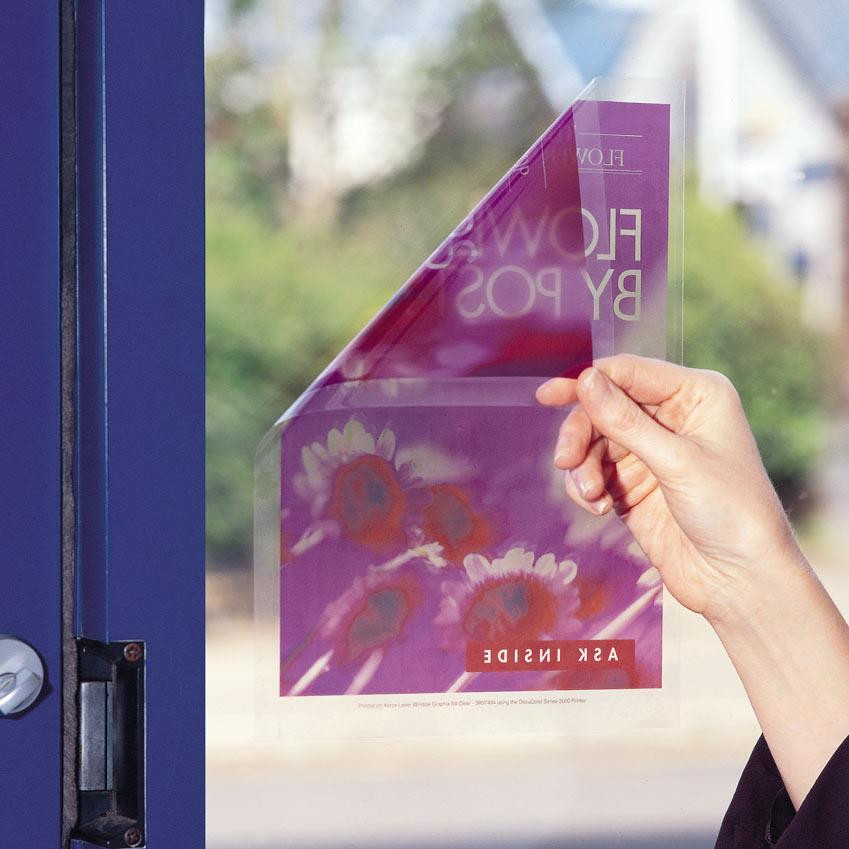 Autocolant electrostatic transparent, A4, 120 g/mp, 50 coli/top, Xerox