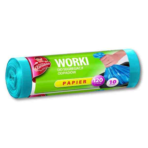 SACI MENAJ SEGREGARE DESEURI HARTIE LDPE 120L ALBASTRU