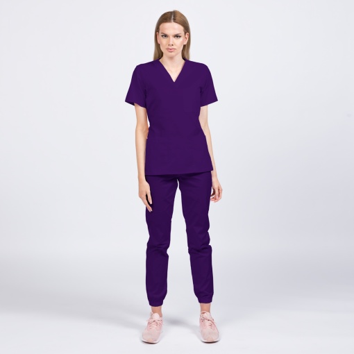 Uniforma medicala cu pantaloni jogger pentru femei KULT Liliac