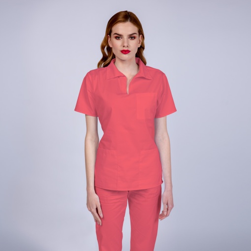 Uniforma medicala cu pantaloni pentru femei Trend -Coral