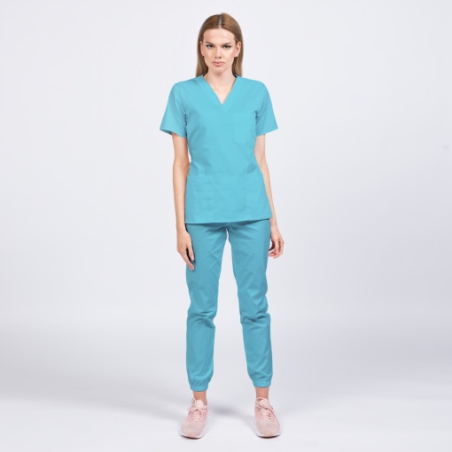 Uniforma medicala cu pantaloni jogger pentru femei KULT -Ocean