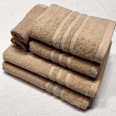 Prosoape bumbac ROMA Family pack, 6 piese, 450g/mp, bej