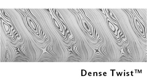 Otel model Damasc pentru cutite, Damasteel DS93X, DenseTwistFlatGround ...