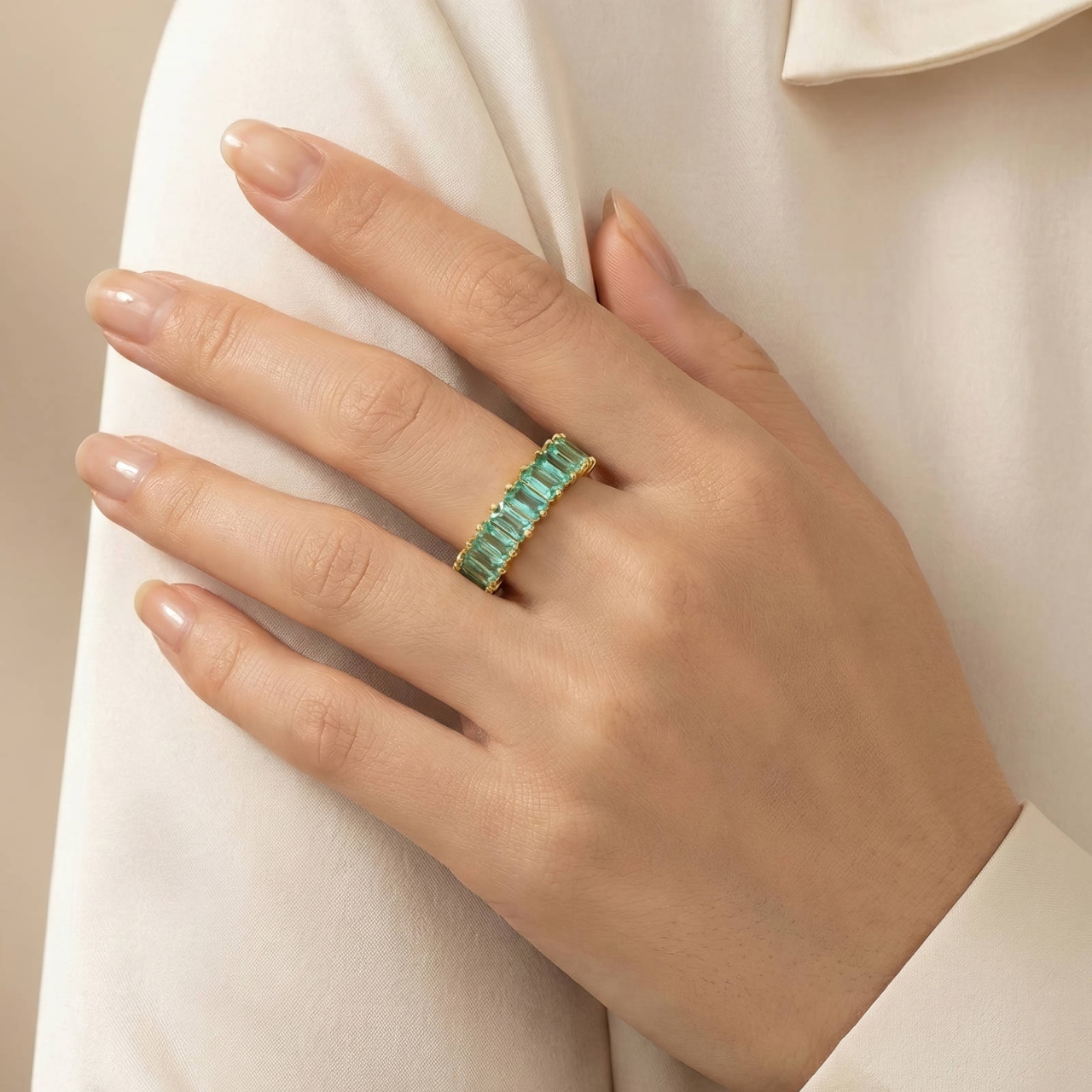 Inel Alure Ocean din inox placat cu aur 18K
