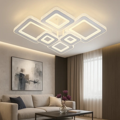 Lustra LED 240W cu Telecomandă cu 3 Trepte de Lumină - "Bynora"