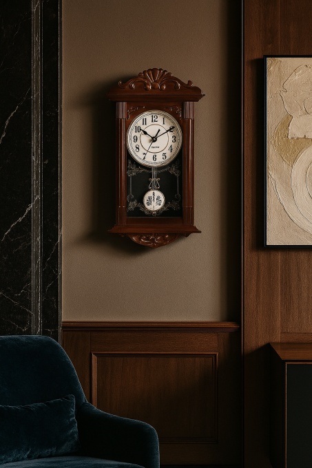 Ceas perete cu pendul - Wooden Antique Elegance
