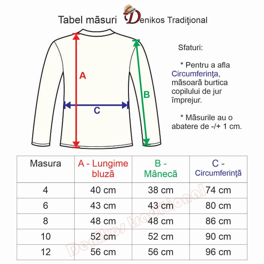 Ie nationala baieti, alba, broderie motive traditionale romanesti ...