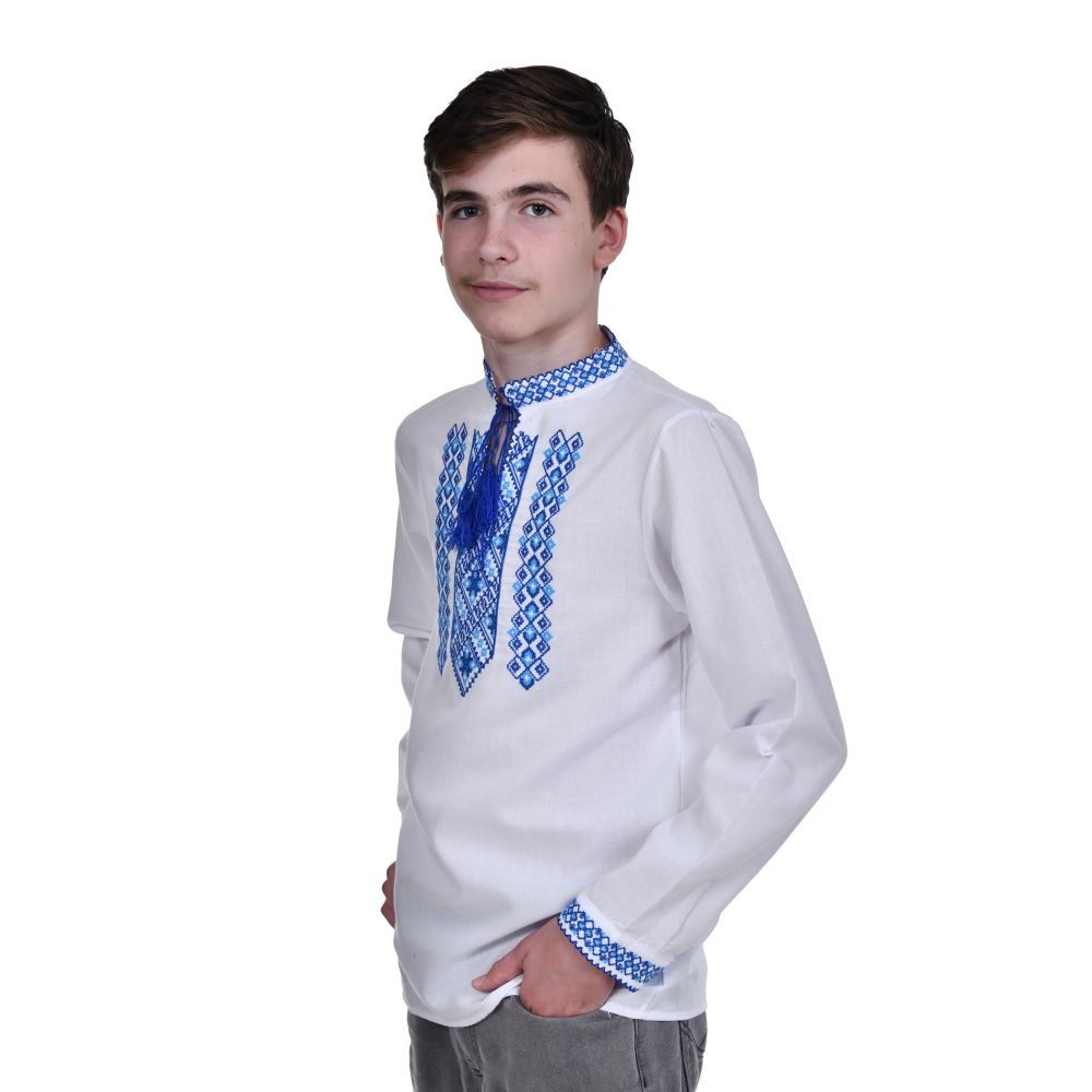 Ie nationala baieti, alba, broderie motive traditionale romanesti ...