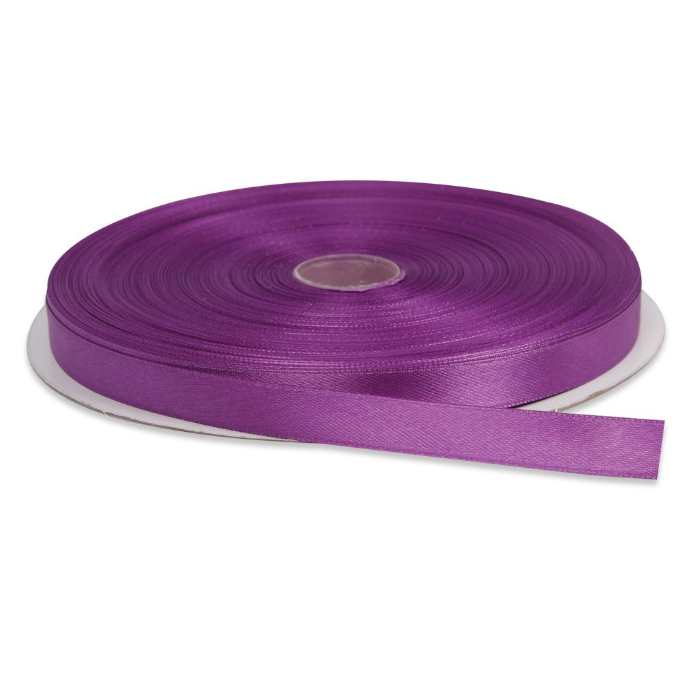 Panglica funda saten 1 cm latime, culoare mov, Denikos, rola 22 m