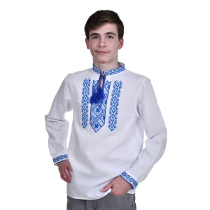 Ie nationala baieti, alba, broderie motive traditionale romanesti ...