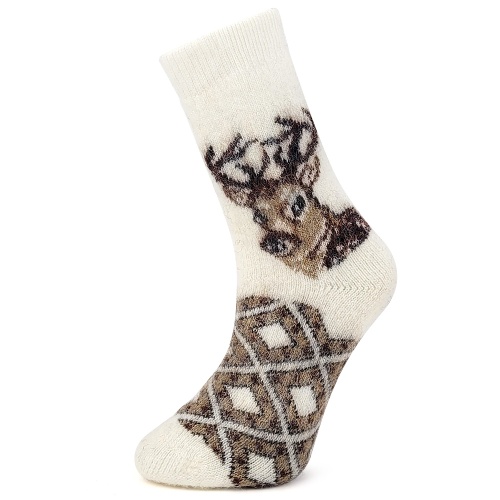 Sosete Groase din Lana Naturala de Oaie Model 'Purity Wild' | Căldură ...