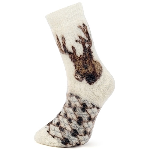 Sosete Groase din Lana Naturala de Oaie Model 'Wild & Strong' | Căldură ...