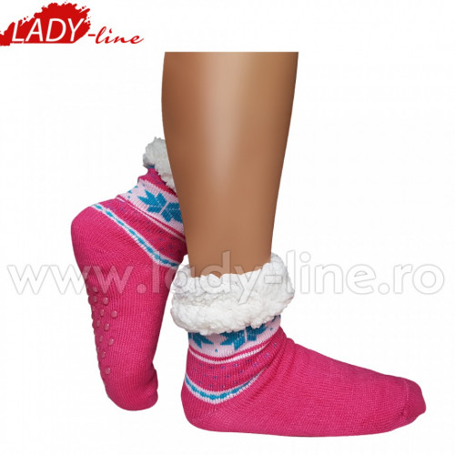 Ciorapi De Interior Imblaniti, Model 'Ethnic Fuchsia', Culoare Fucsia ...