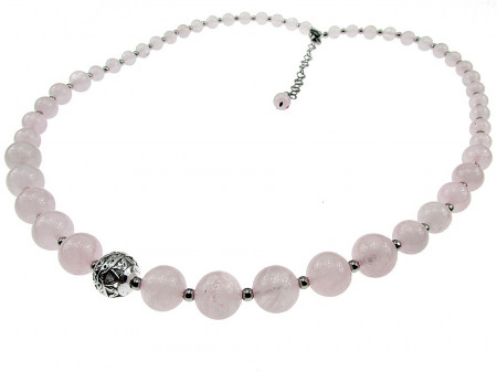 Colier retro cuart roz natural