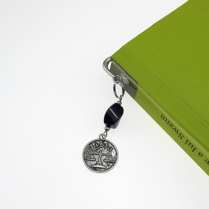 Semn de carte metalic pana zodia Balanta