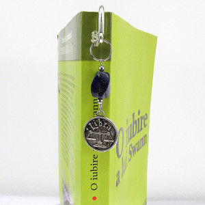 Semn de carte metalic pana zodia Balanta