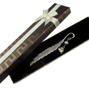 Semn de carte metalic zodia Rac, cu perla